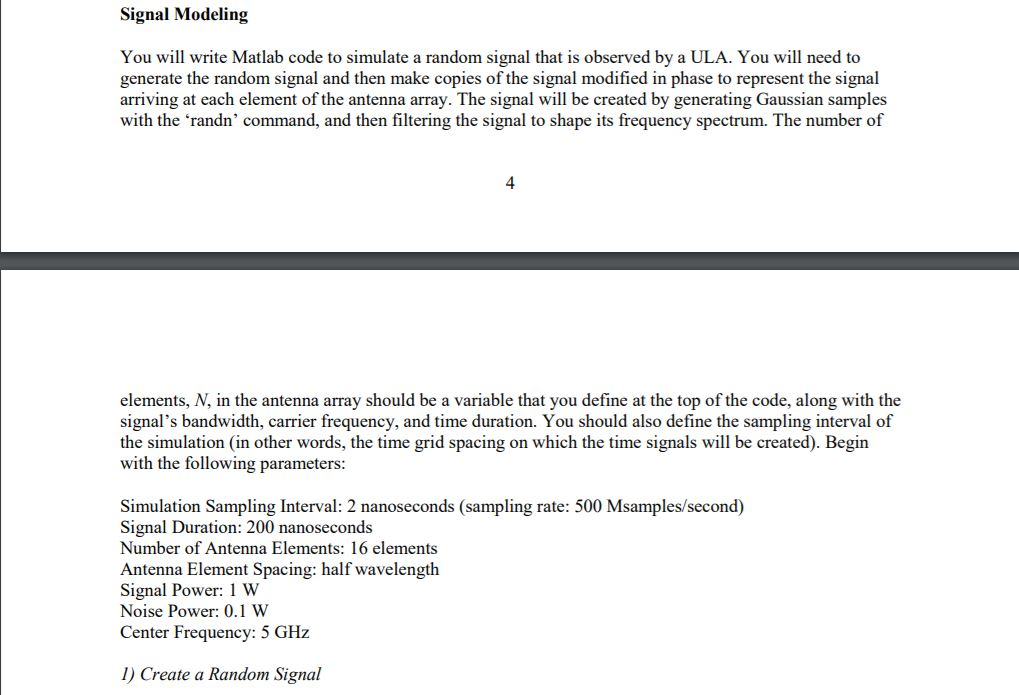 Signal Modeling You will write Matlab code to | Chegg.com