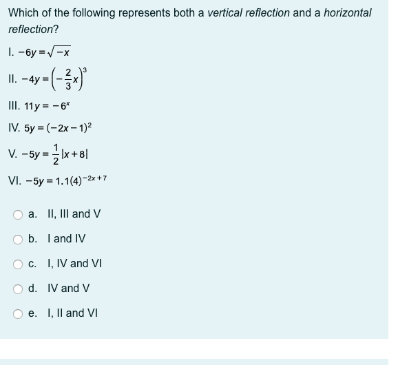 Solved Which of the following represents both a vertical | Chegg.com