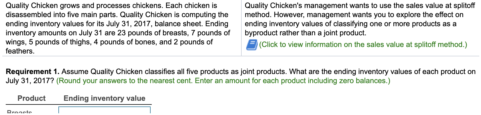 Solved Quality Chicken grows and processes chickens. Each | Chegg.com