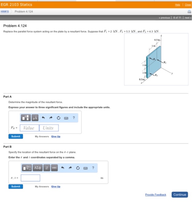Solved Replace the parallel force system acting on the plate | Chegg.com
