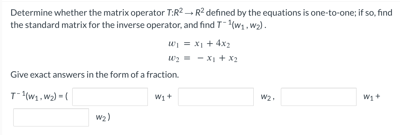 Solved Determine whether the matrix operator T:R2→R2 defined | Chegg.com