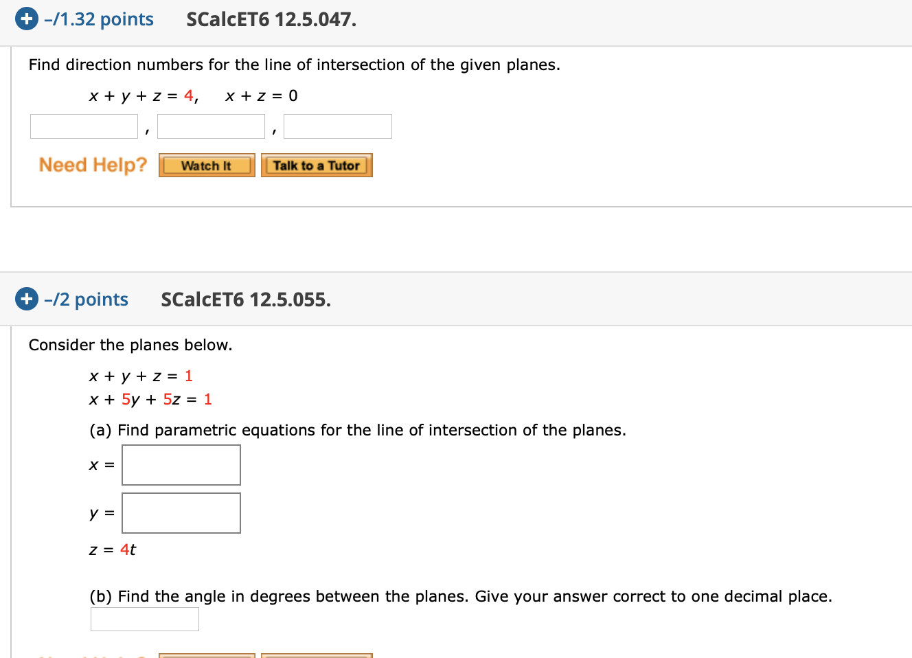 Solved + -/1.32 points SCalcET6 12.5.047. Find direction | Chegg.com