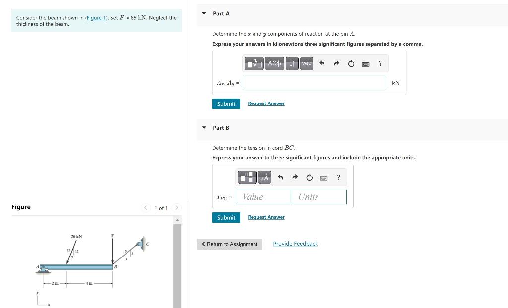 Solved Consider the beam shown in (Figure 1). Set F=65kN. | Chegg.com
