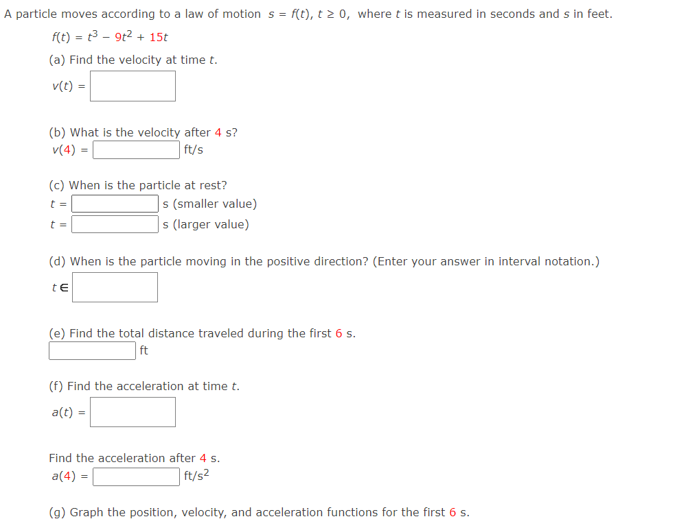 Solved A particle moves according to a law of motion s = | Chegg.com