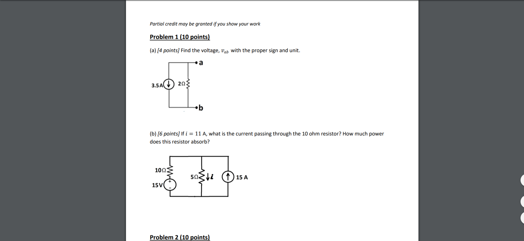 Solved Partial credit may be granted if you show your work | Chegg.com