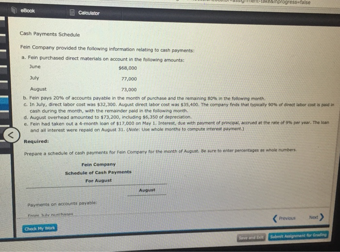 Solved culu-assgtake&inprogress false eBook i Calculator | Chegg.com Solved culu-assgtake&inprogress false eBook i Calculator | Chegg.com
