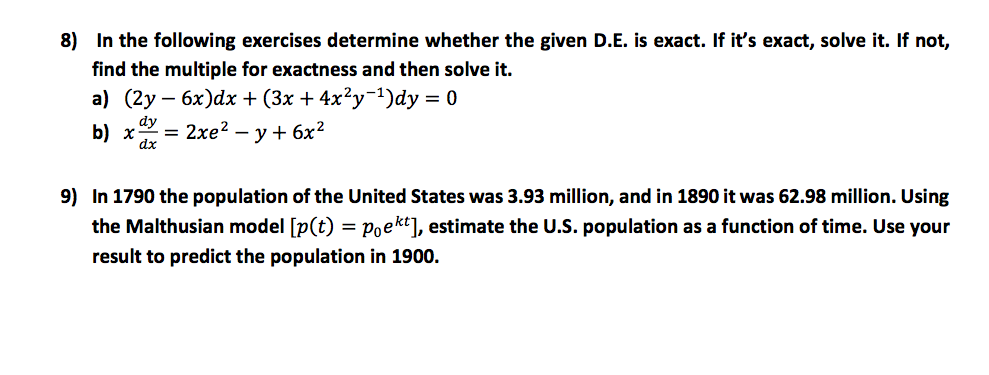 Solved 8 In The Following Exercises Determine Whether The