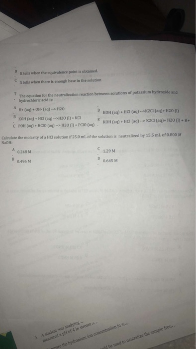 Solved Titrations Practice Worksheet Find the requested | Chegg.com