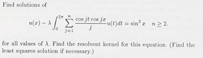 Solved Find solutions of 27 u(x) – 1 A/"Σ cos jt cos jr | Chegg.com