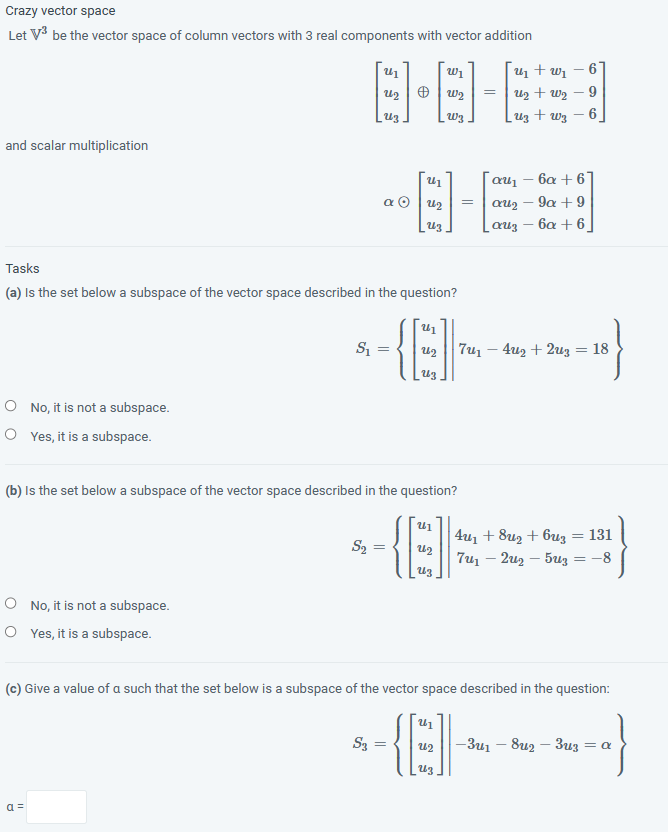 Solved Crazy vector spaceLet V3 ﻿be the vector space of | Chegg.com