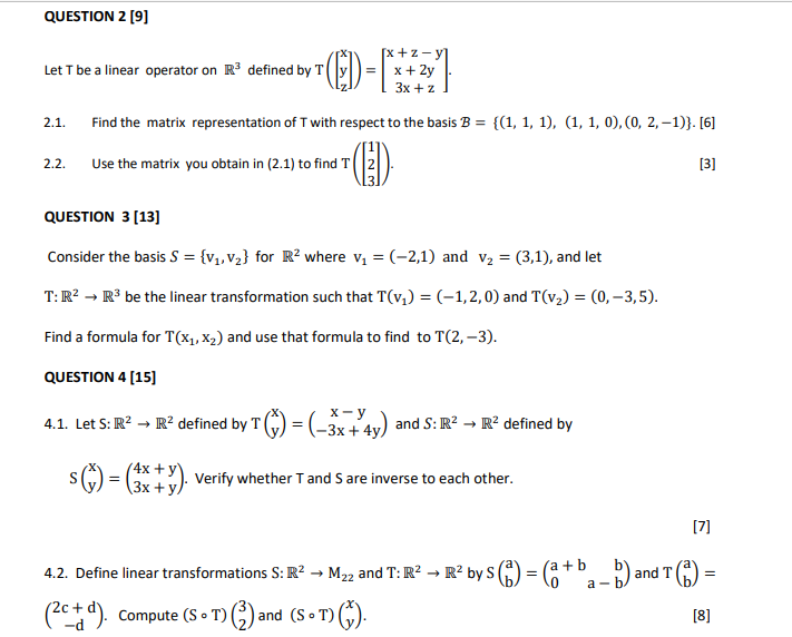 Solved Let \\( \\mathrm{T} \\) be a linear operator on \\( | Chegg.com