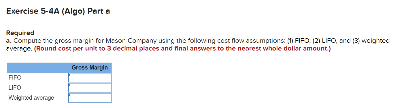 Solved Exercise 5-2A (Algo) Allocating product cost | Chegg.com
