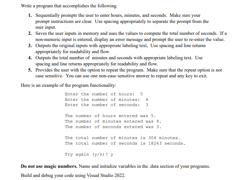 Solved Write a program that accomplishes the following in | Chegg.com