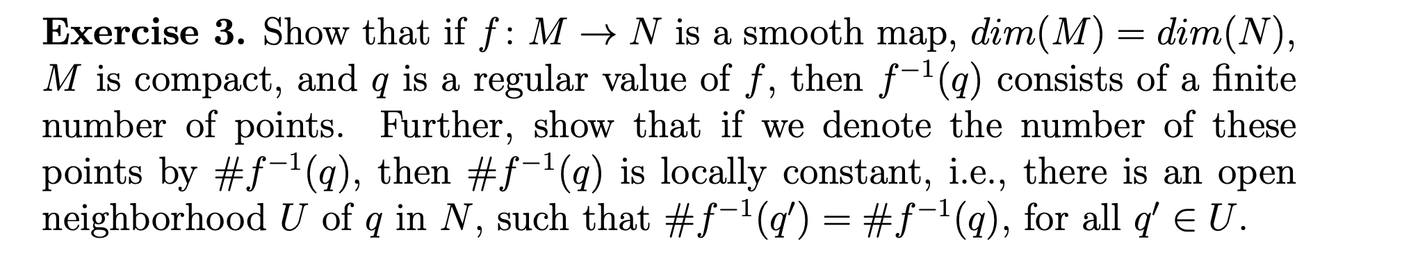 Solved Exercise 3. Show that if f:M→N is a smooth map, | Chegg.com