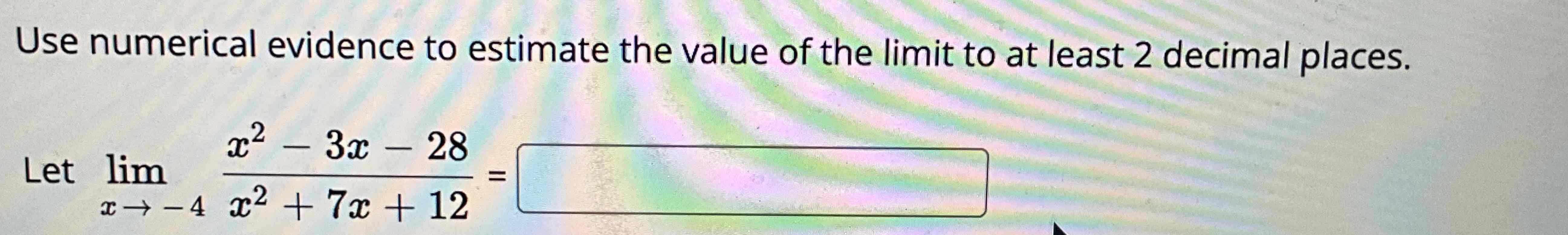 Solved Use numerical evidence to estimate the value of the | Chegg.com