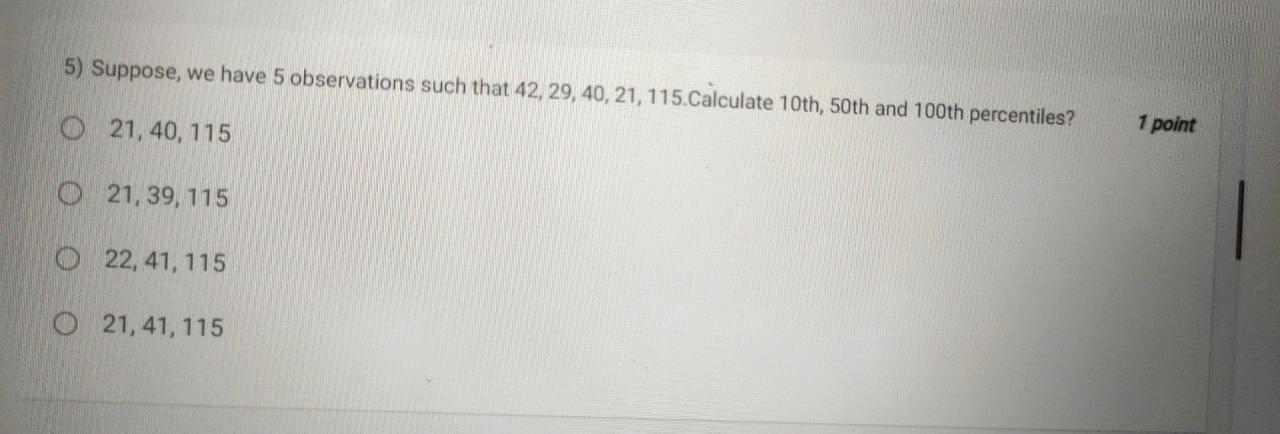 Solved 5) Suppose, we have 5 observations such that | Chegg.com
