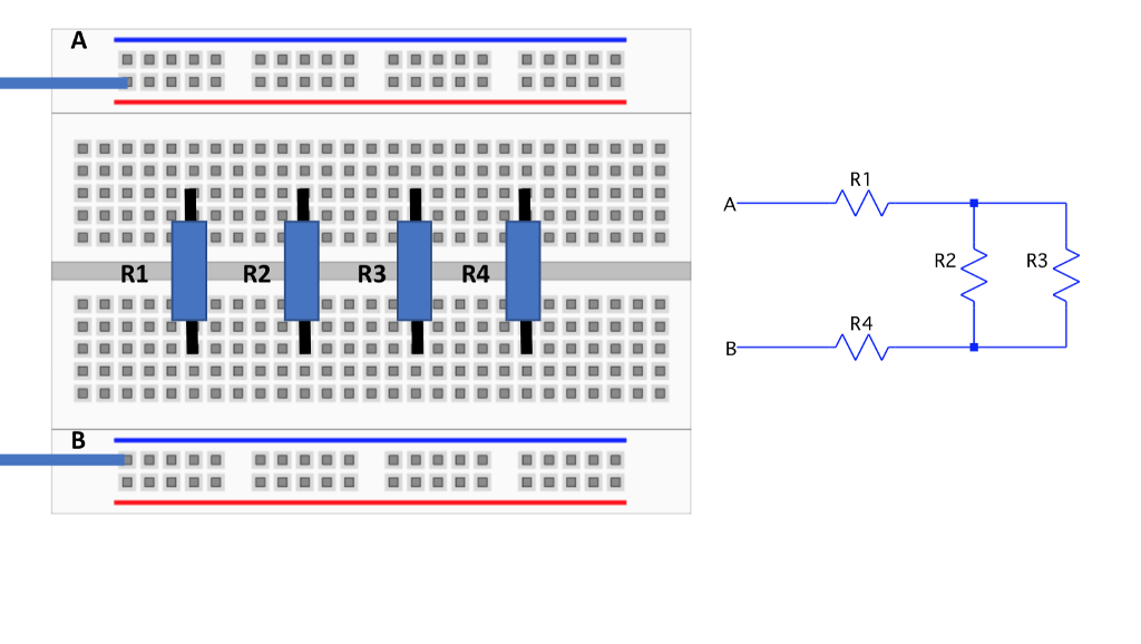 Solved On the breadboards shown, implement the circuit | Chegg.com