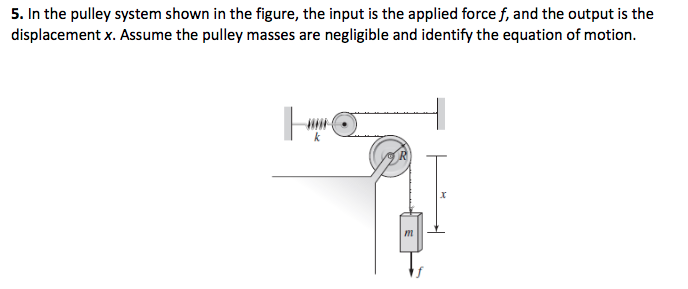 Solved 5. In the pulley system shown in the figure, the | Chegg.com