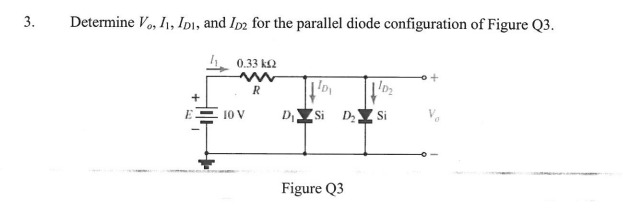 Solved 3. Determine V., 11, Ipı, and Ip2 for the parallel | Chegg.com