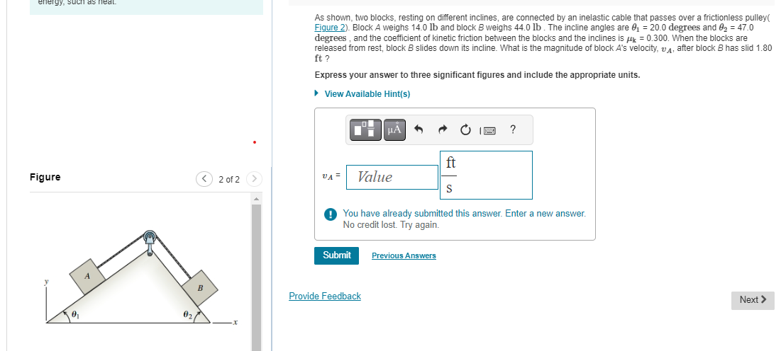 Solved As shown, two blocks, resting on different inclines, | Chegg.com