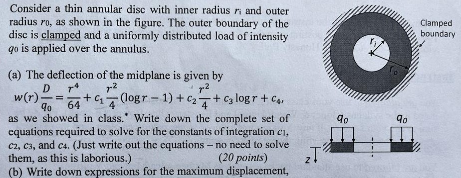 Solved Consider a thin annular disc with inner radius ri and | Chegg.com