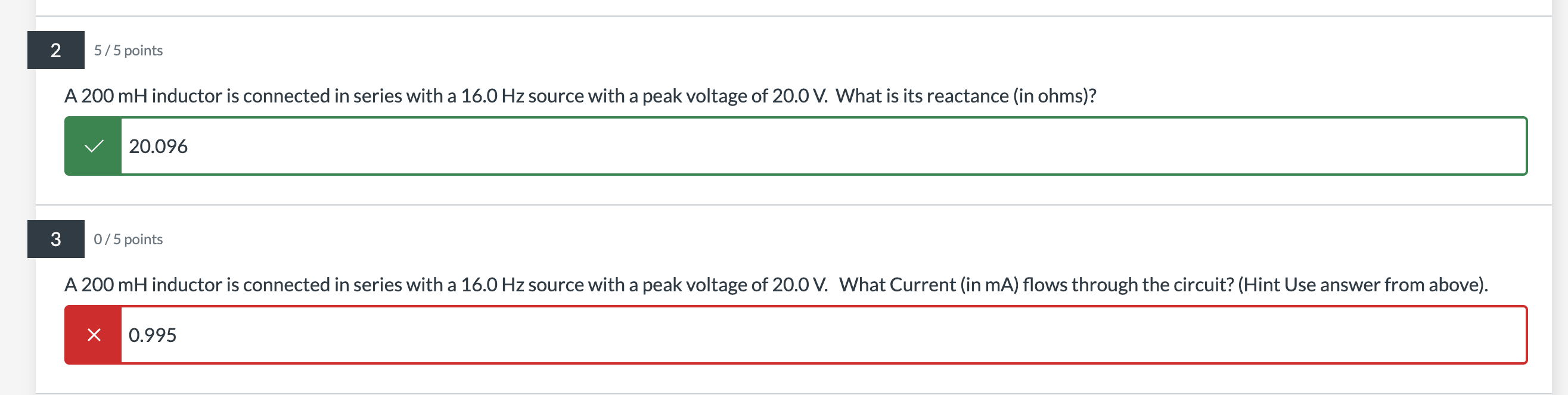 Solved A 200mH inductor is connected in series with a 16.0 | Chegg.com