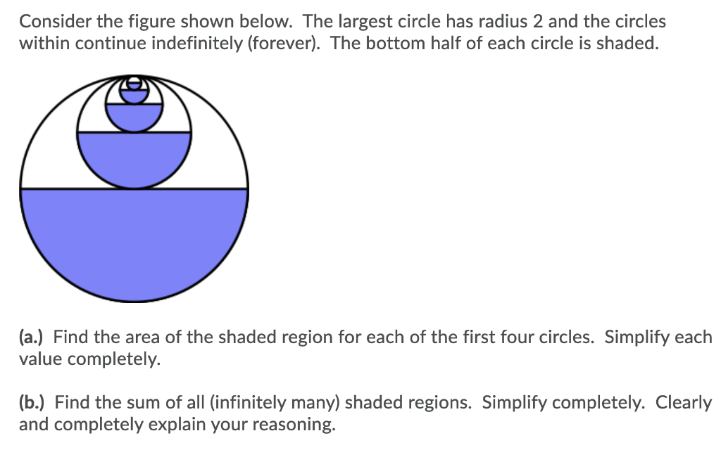 Solved Consider the figure shown below. The largest circle | Chegg.com