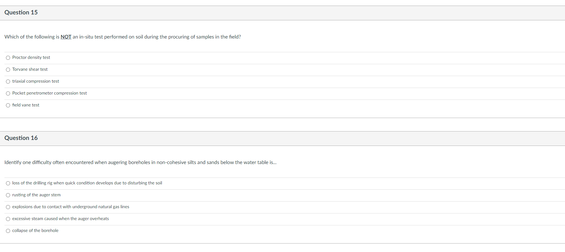 Solved Question 15 Which of the following is NOT an in-situ | Chegg.com