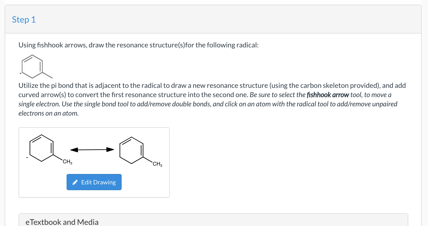 Solved Step 1 Using fishhook arrows, draw the resonance | Chegg.com