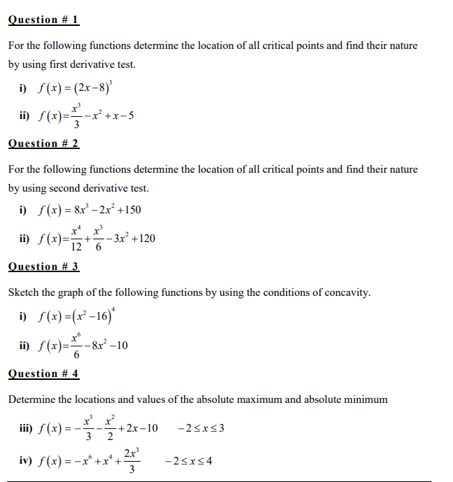 Solved For the following functions determine the location of | Chegg.com