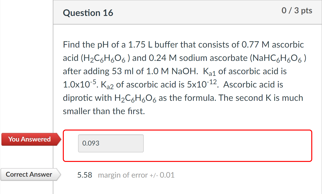 Solved Find the pH of a 1.75 L buffer that consists of 0.77M | Chegg.com
