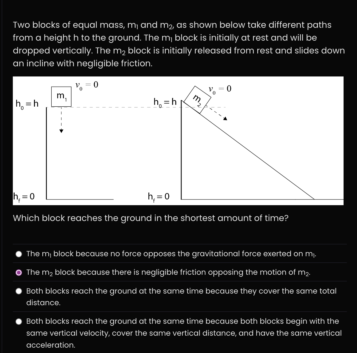 Solved Two blocks of equal mass, \( ﻿m_{1} \) ﻿and \( | Chegg.com