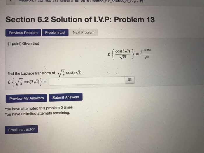 Solved Kwebwork/ vaz mat 275_online a fall _2018/section_6.2 | Chegg.com