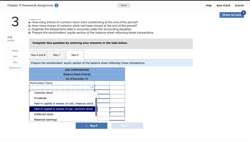 Solved Chapter 11 Homework Assignment i Saved Help Save & | Chegg.com