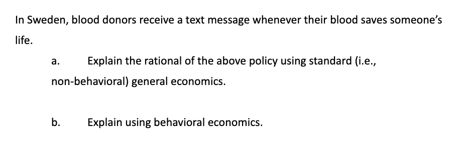 Solved In Sweden, blood donors receive a text message | Chegg.com