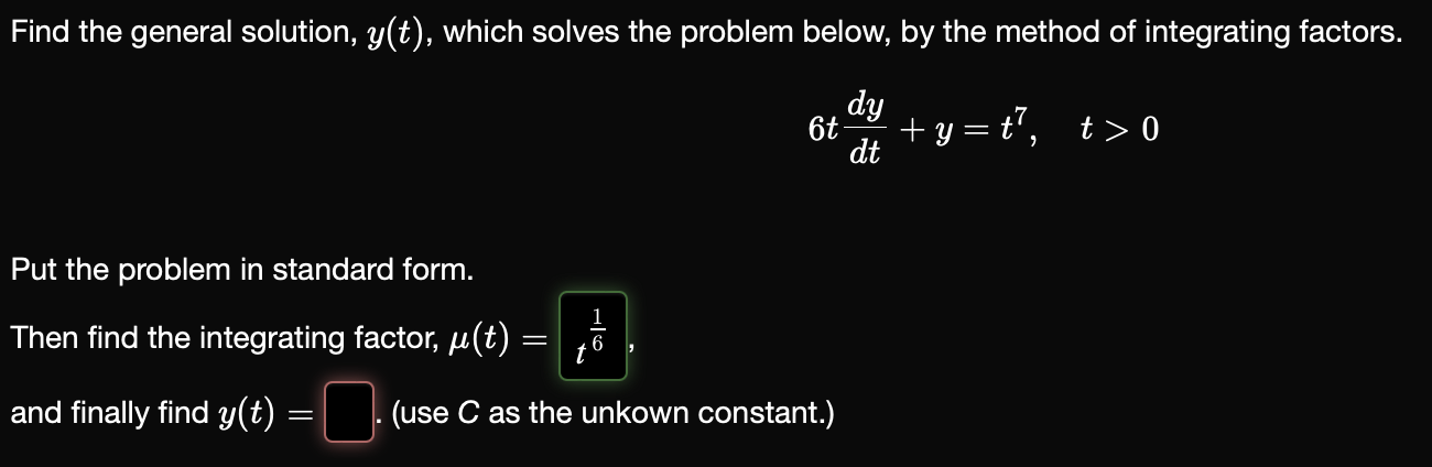 Solved Find the general solution, y(t), which solves the | Chegg.com