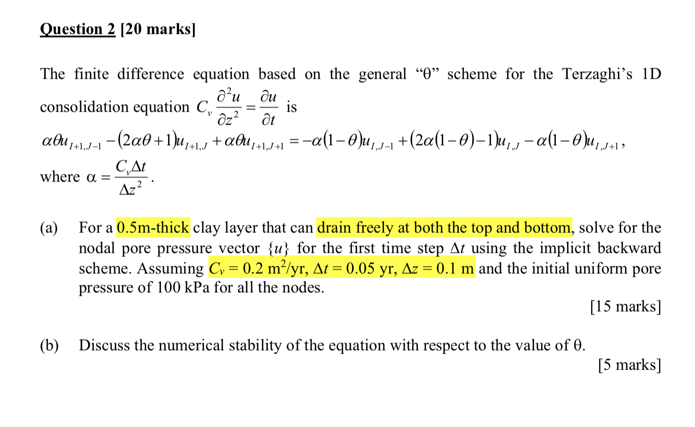 The finite difference equation based on the general " | Chegg.com