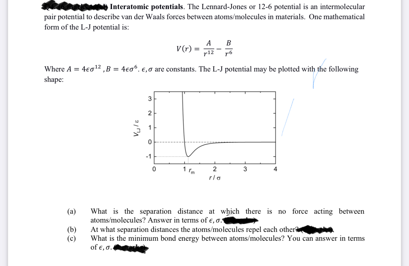 [solved] Interatomic Potentials The Lennard Jones Or 126