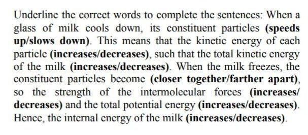 Solved Underline the correct words to complete the | Chegg.com