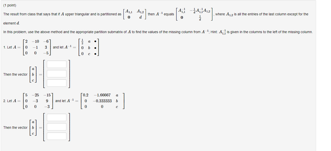 Solved The result from class that says that if A upper | Chegg.com