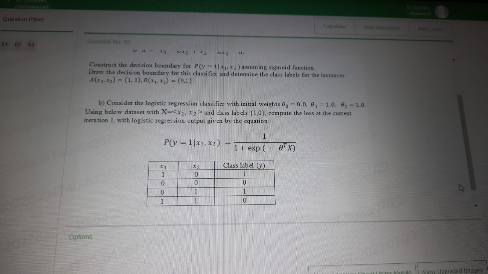 Solved Construct the decision boundary for P(y=1∣x1,x2) | Chegg.com