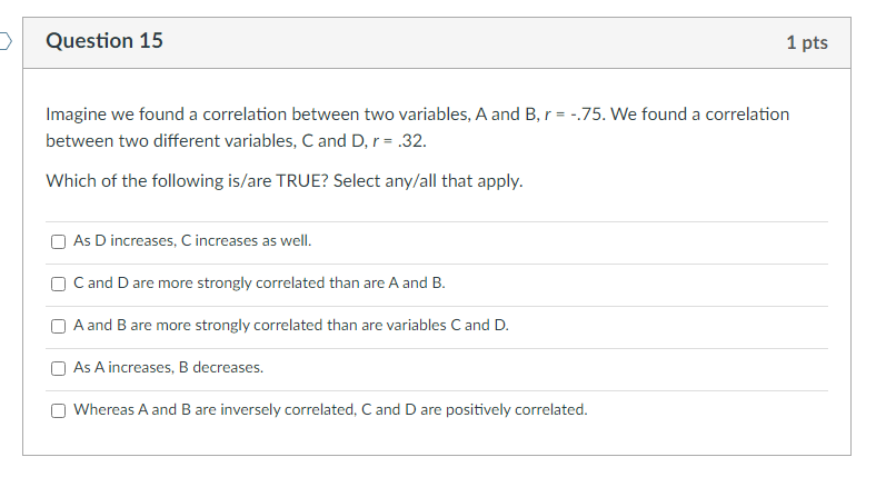 Solved Imagine we found a correlation between two variables, | Chegg.com