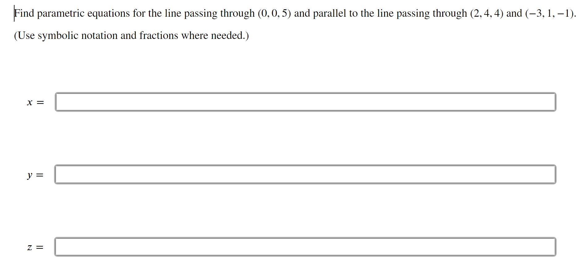 Solved Find parametric equations for the line passing | Chegg.com