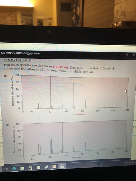 Solved Two mass spectra are shown in figure 12-8. One | Chegg.com