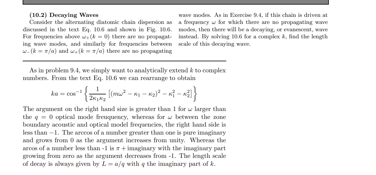 Solved (9.4) Decaying Waves one moves away from the point | Chegg.com