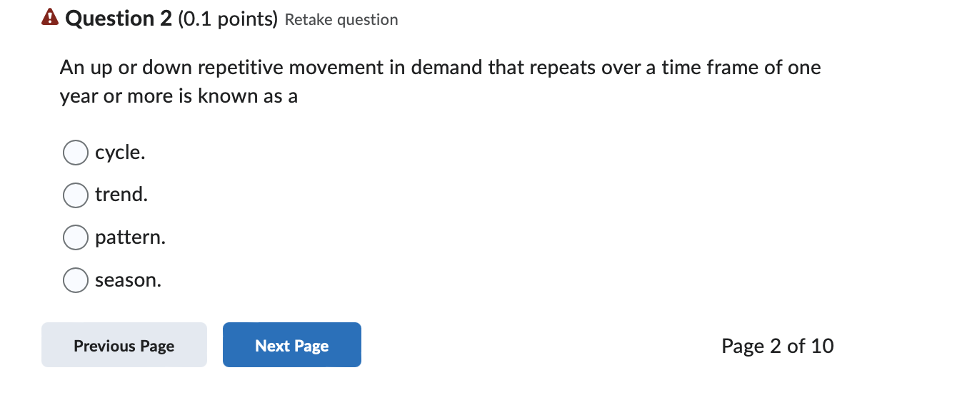 Solved An up or down repetitive movement in demand that | Chegg.com