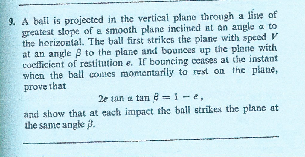 9. A ball is projected in the vertical plane through | Chegg.com