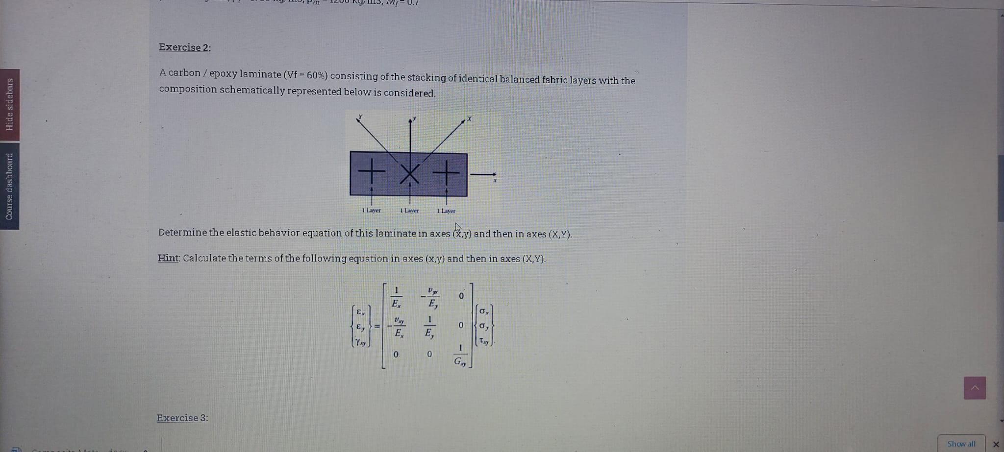 Solved A carbon / epoxy laminate (Vf=60%) consisting of the | Chegg.com