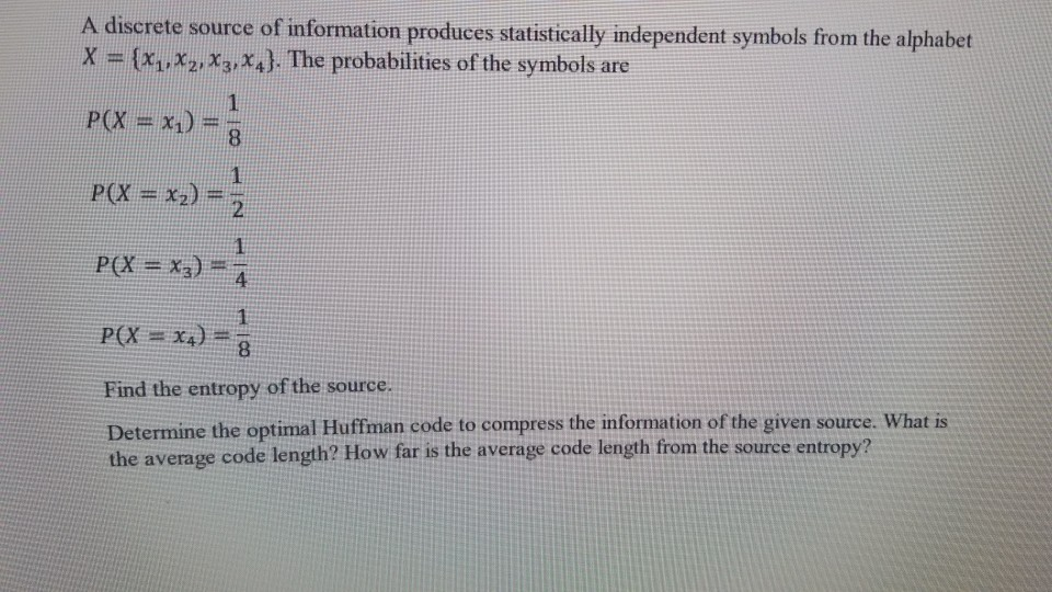 Solved A discrete source of information produces | Chegg.com