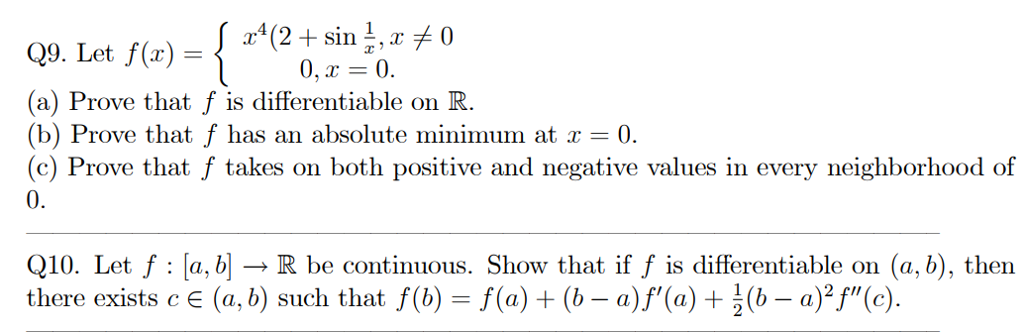 Solved (a) Prove that f is differentiable on R. (b) Prove | Chegg.com